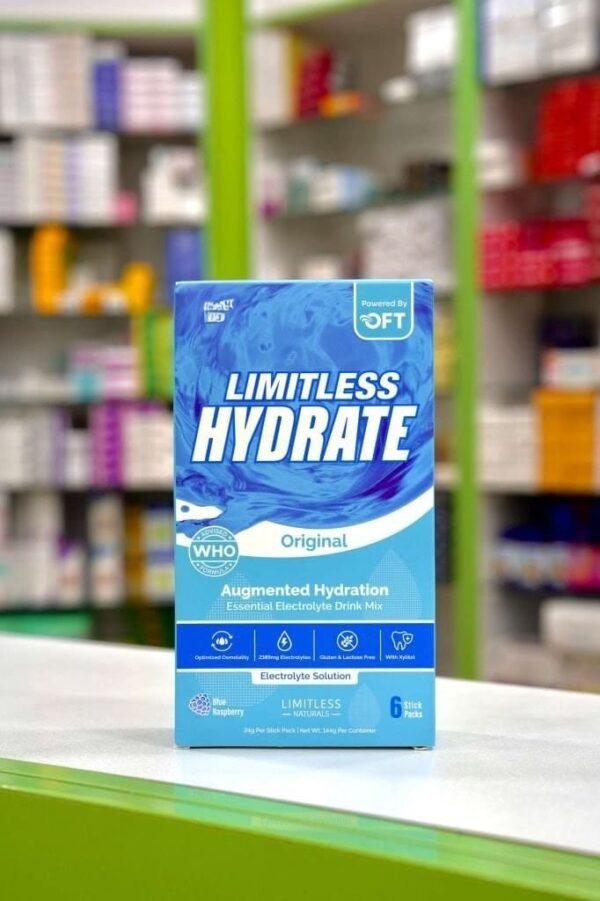 Limitless Hydrate Original Electrolytes drink mix with blue raspberry ...